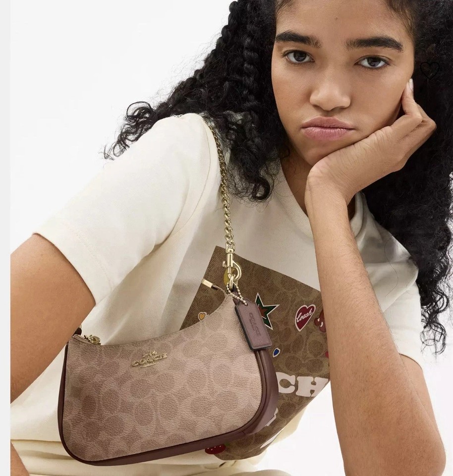 NWT coach Teri Mini Crossbody Bag In Signature Canvas cw323 | eBay