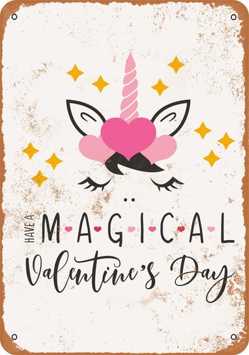 METAL SIGN - Have a Magical Valentines Day Unicorn -- Vintage Look | eBay