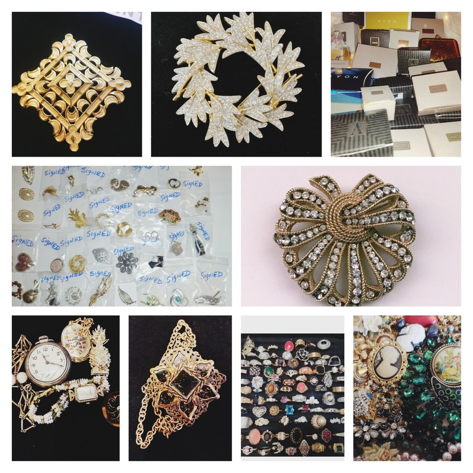 Large 100 + PC Signature Vintage Jewelry Lot Collection Couture Bulky ...