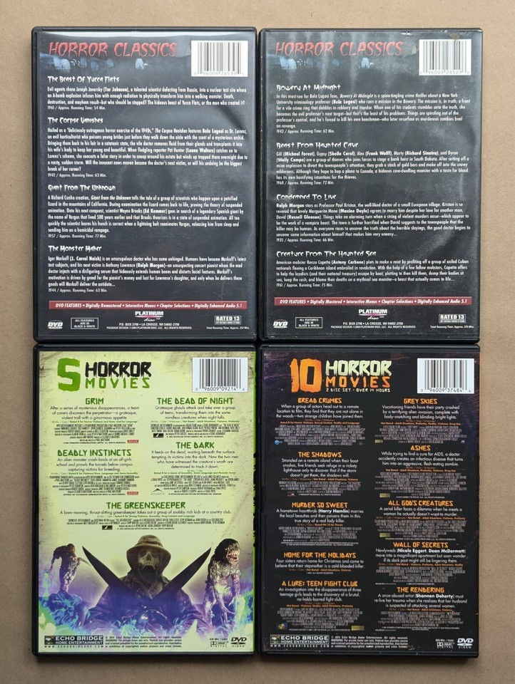 (4-23) Horror Movies DVD Lot - Classic Horror Movies Collection | eBay