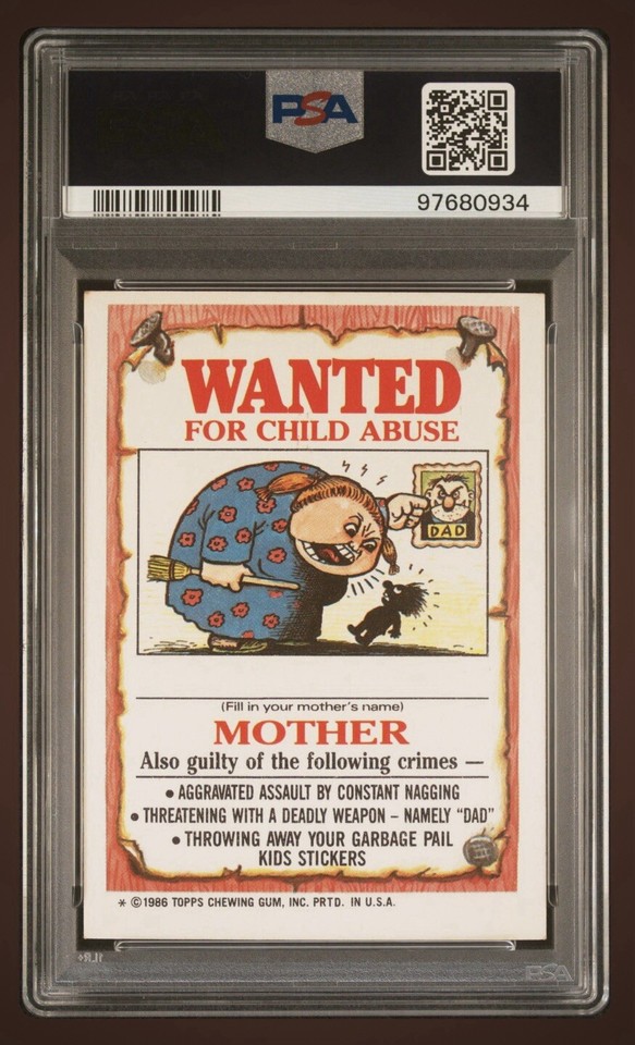 1986 GARBAGE PAIL KIDS STICKERS #119a NED HEAD SERIES 3 PSA 6 Fresh ...