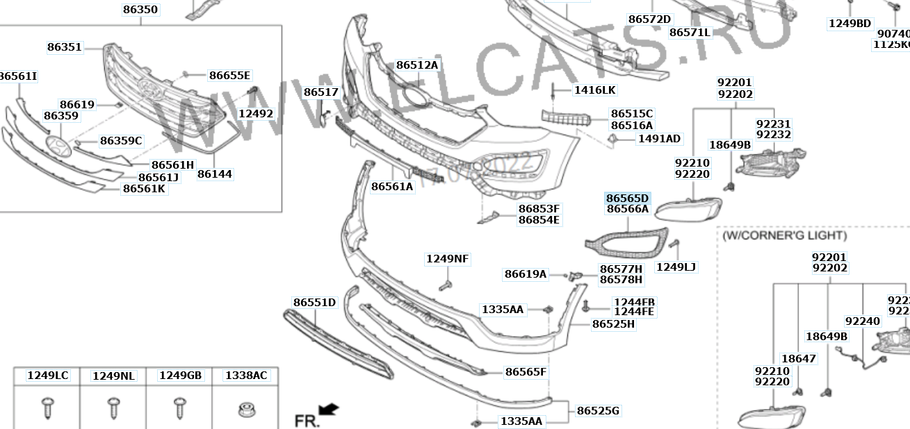 865632W010 NEW Genuine for Hyundai SANTA FE 06.2012-03.2017 LEFT Fog ...