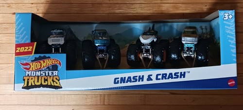 Hot Wheels Monster Trucks 2022 Gnash & Crash 4 Pack | eBay