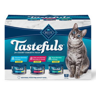 Tastefuls Flaked Wet Cat Food 3-Flavor Variety Pack, 3-oz. (12ct, 4 of ...
