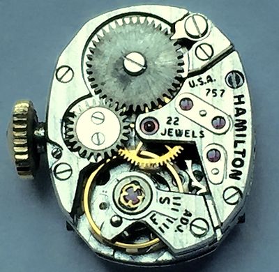 Hamilton Caliber 757 Watch Movement~Complete With Good Balance, Ticks ...