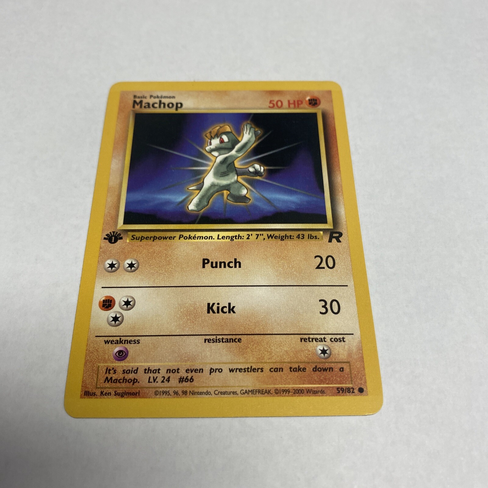 1st Edition Pokemon Machop Team Rocket 59/82 Card 1999 2000 Dark Team ...