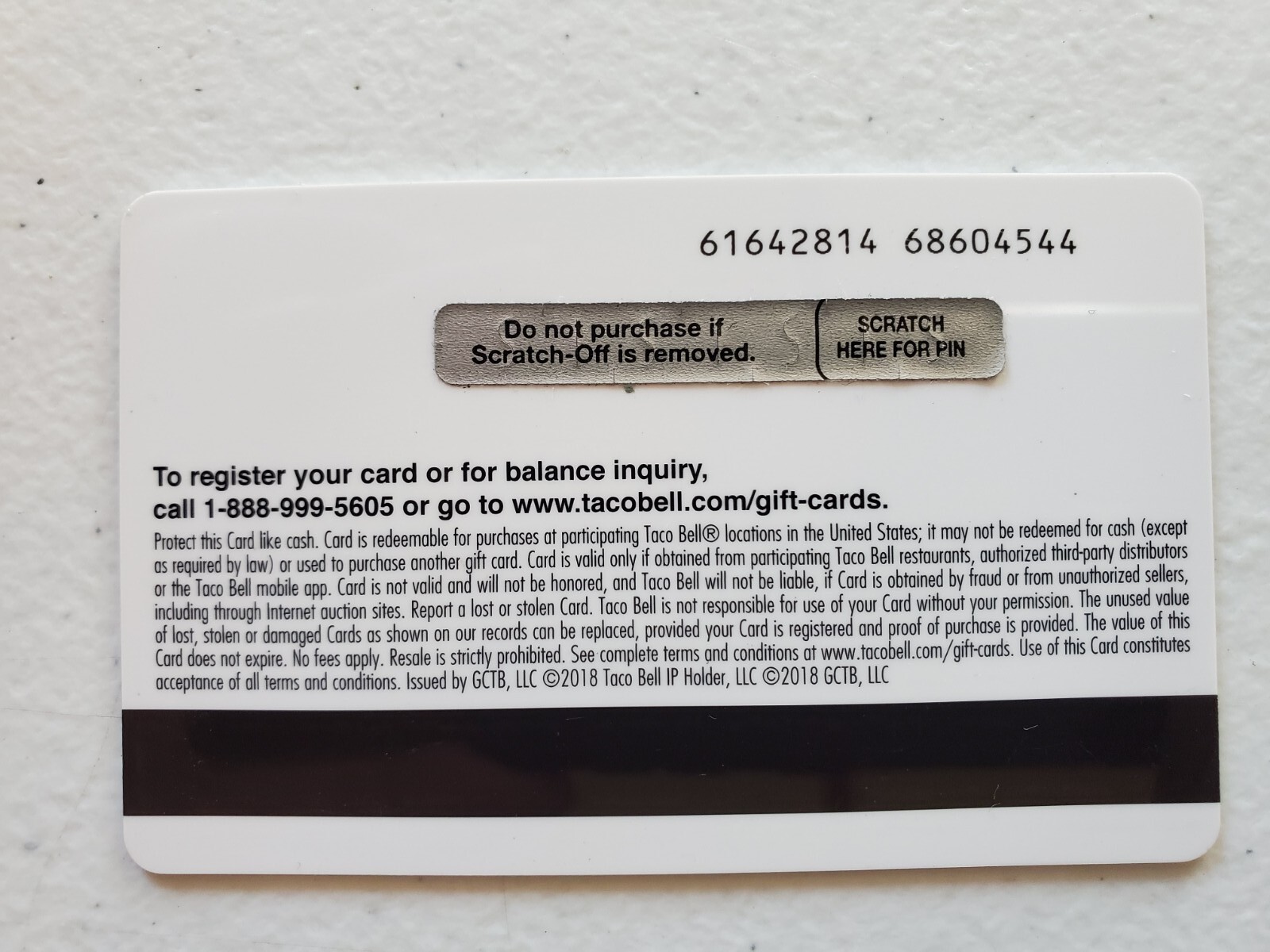 2018 TACO BELL Gift Card FIRE! SAUCE LOVE SAME TIME TOMORROW Gift No ...