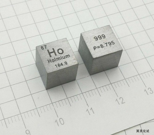 1 Piece 99.9% Pure Ho Holmium 10mm Cube Carved Element Periodic Table 8 ...