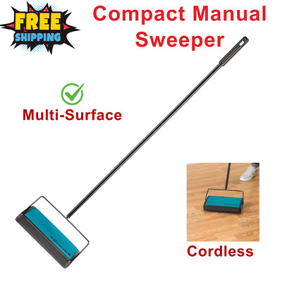 Easy Sweep Compact Carpet & Floor Sweeper, Manual Operation, Teal ...