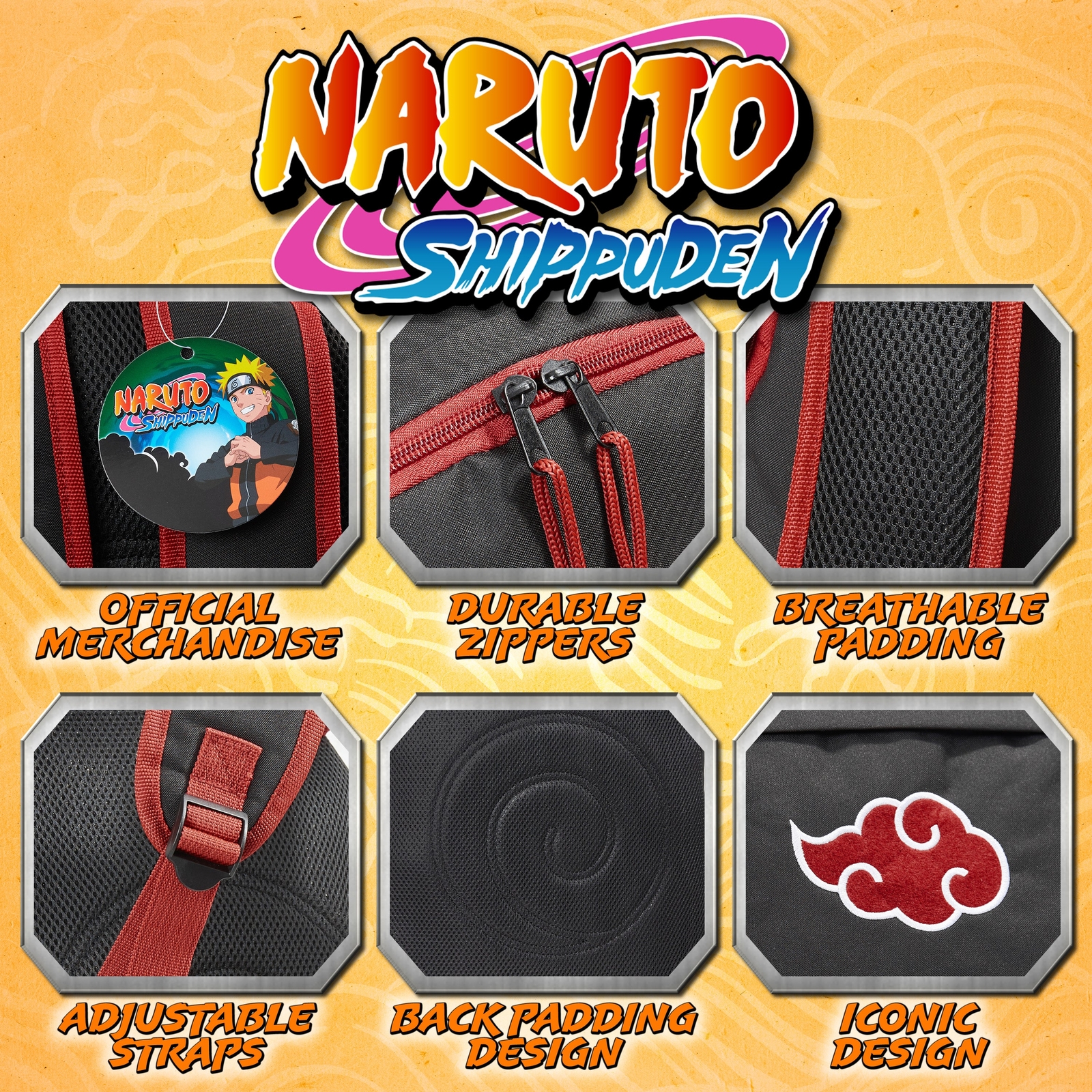 Naruto Backpack - Akatsuki Anime School Bag 5407009690112 | eBay