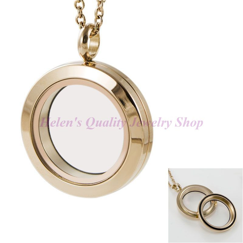 316L Stainless Steel Waterproof Screw Open Floating Glass Locket for ...