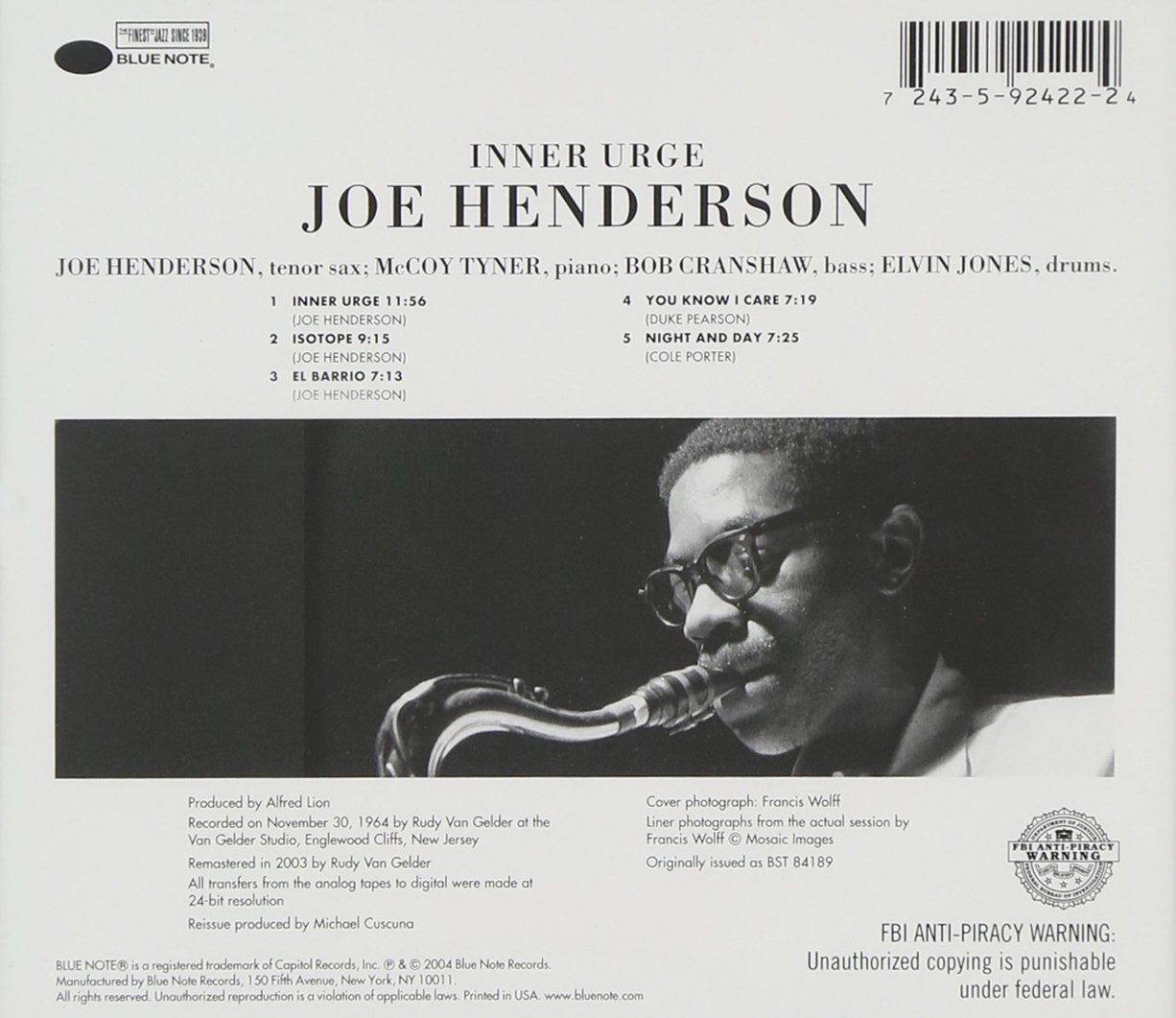 Joe Henderson Inner Urge (CD) (US IMPORT) 724359242224 | eBay