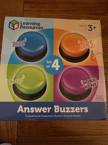 Learning Resources Answer Buzzers Set of 4 Assorted Colors Ages 3+ Pre ...