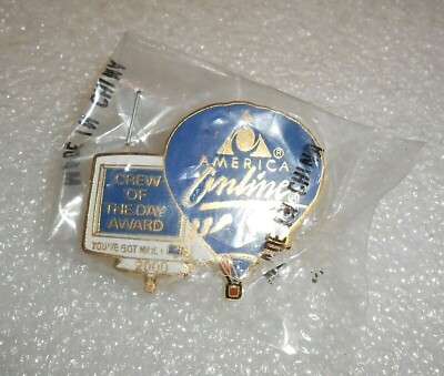 RARE MIP SEALED AOL America On Line Crew of The Day Award Pin You Got ...