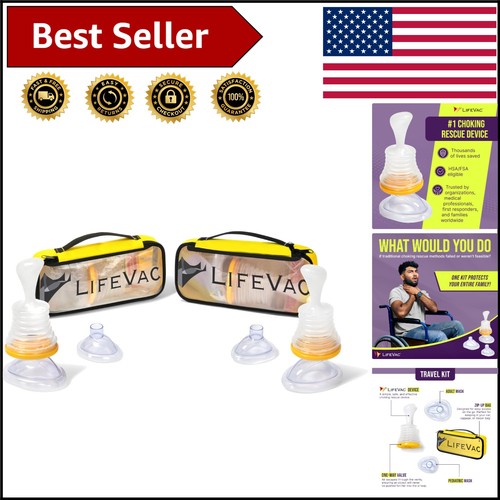 Reusable Yellow First Aid Kit - Two Portable Suction Devices for ...