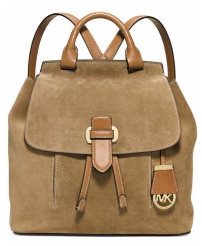 MICHAEL Michael Kors Romy Tan Suede Leather Drawstring Backpack Bag Purse | eBay