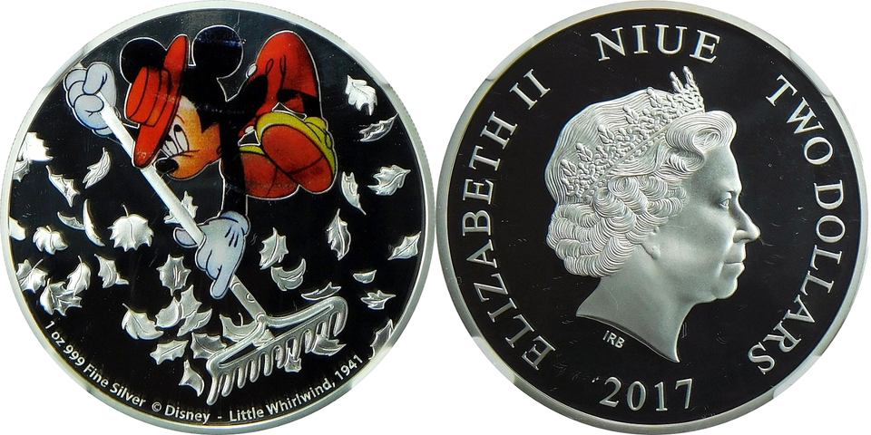2017 $2 Niue Disney: Mickey Little Whirlwind Silver Coin - NGC PF 70 UC ...