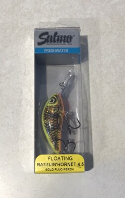 Salmo Hornet Rattle 4.5 Shallow Runner GOLD FLUO PERCH 3/16oz 1-3/4 ...