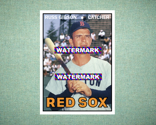 Russ Gibson Boston Red Sox 1967 Style Custom Baseball Art Card | eBay