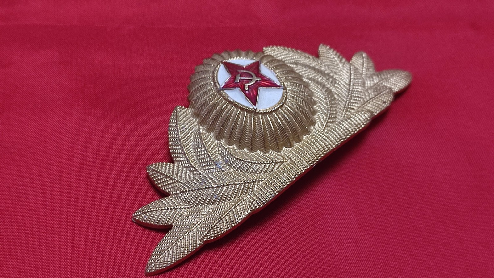Russian Soviet Army Officer Uniform Brass Enamel Parade Cockade Cap ...