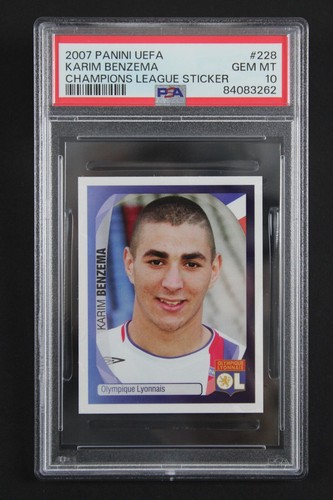 Karim Benzema PSA 10 / Rookie Sticker Panini Champions League 2007 08 ...