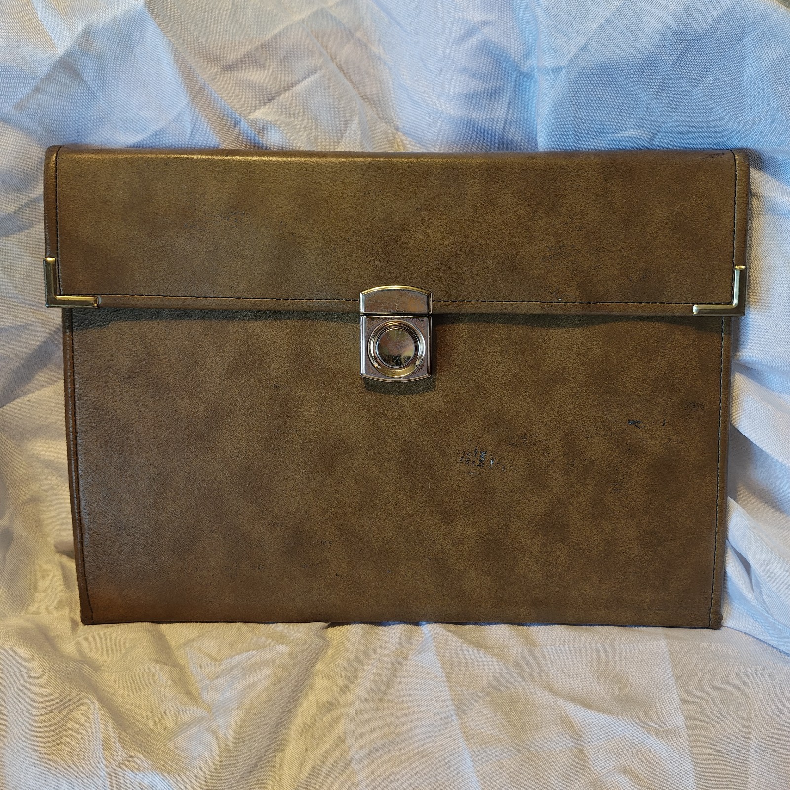 Hazel Vtg Latching Button Brown Leather Portfolio Holder Case 11x14.25 ...