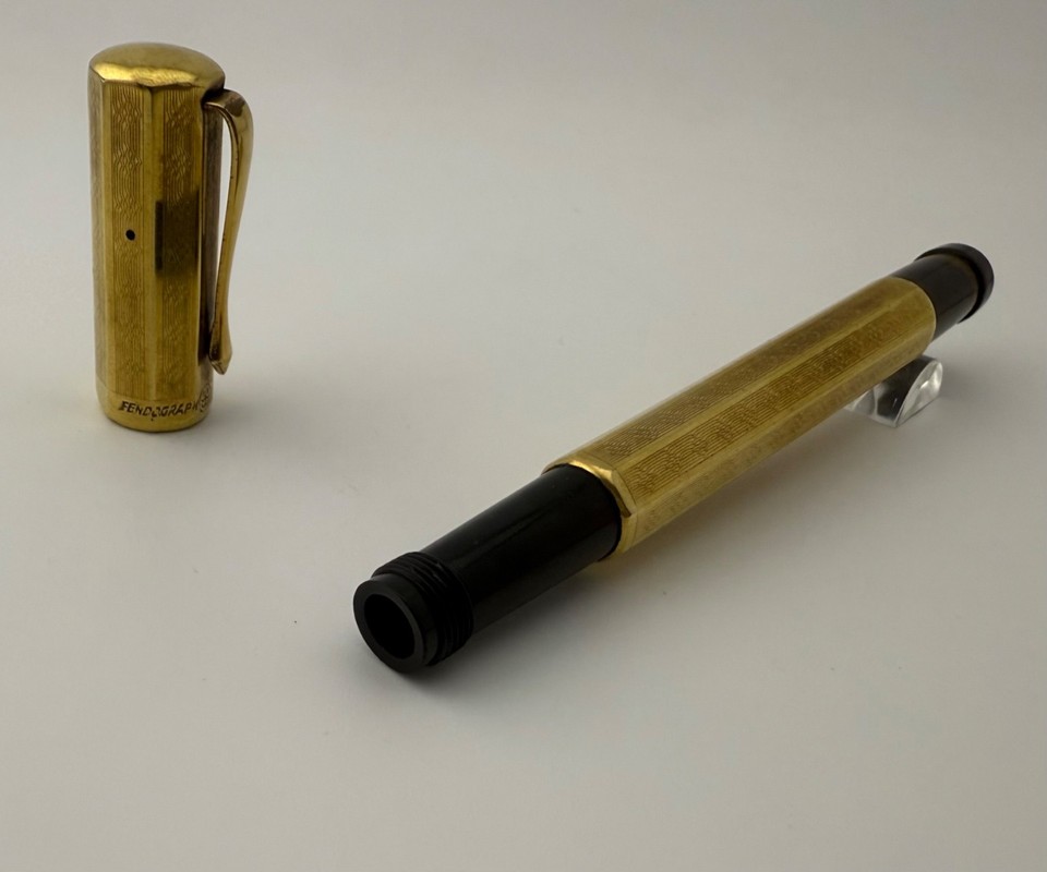 Antique Fendograph Safety Gold Overlay Fountain Pen 14K Gold Nib 1920 ...