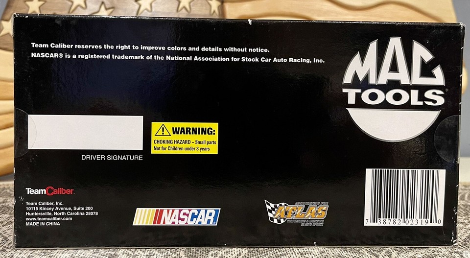 Nascar Mac Tools 2002 1:24 Scale Tool Kit - NIB Team Caliber #T002319TK ...