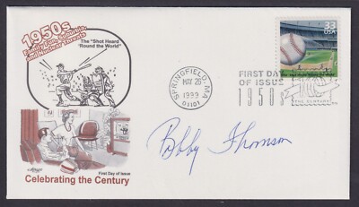 Bobby Thomson, MLB Player "Shot Heard Round the World", signed Baseball ...