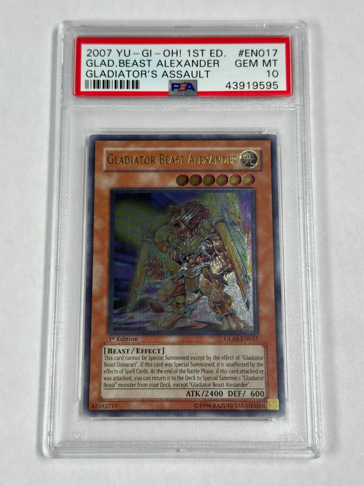 YUGIOH PSA 10 Gladiator Beast Alexander GLAS-EN017 Ultimate Rare 1st ...