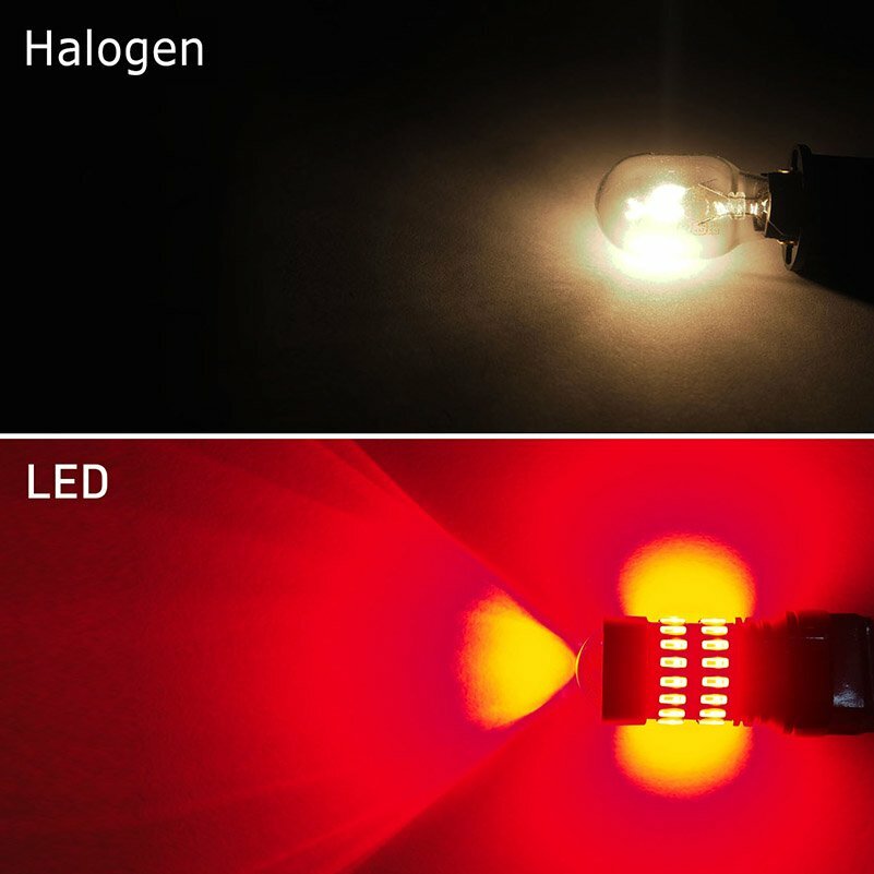 2x 3157 3156 Red 48-SMD LED Bulb For Tail Brake Stop Signal Safety ...