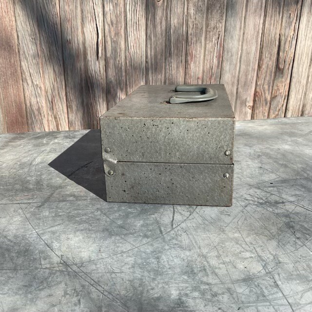 Craftsman Grey Metal Box - 10" x 5.5" x 4" - With Handle - Pocket In ...