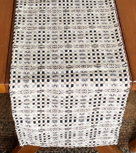 NEW PRIMITIVE TABLE RUNNER BLACK TAN CREAM SHADOWBROOK Woven 56"x14 ...