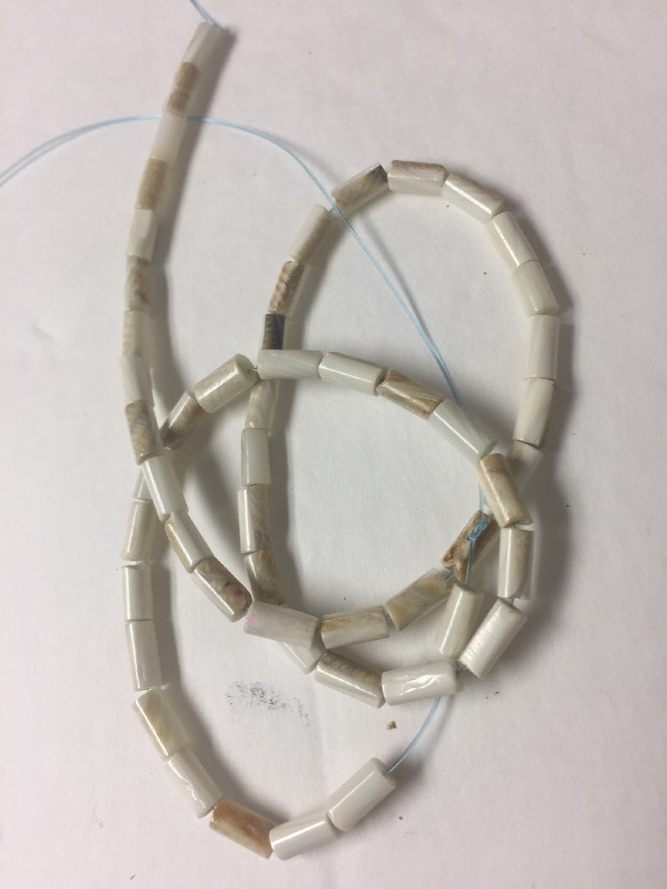 Authentic Wampum Beads, approx 4mm X 8mm tubes. WHITE. Quahog Shell. 1 ...