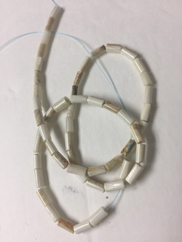 Authentic Wampum Beads, approx 4mm X 8mm tubes. WHITE. Quahog Shell. 1 ...
