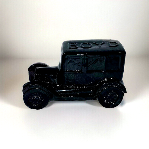 Boyd Art Glass Classic Black Amethyst Taxi Cab Ford Dodge Truck Vintage ...