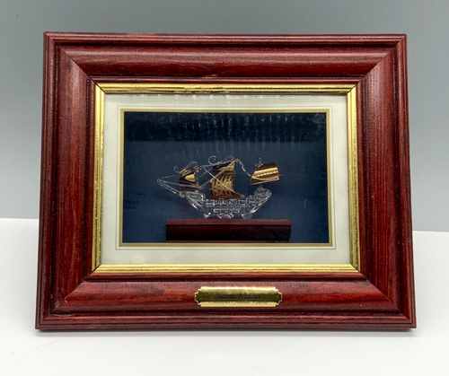 VINTAGE SANTA MARIA CHRISTOPHER COLUMBUS FLAGSHIP SHADOWBOX GLASS SHIP ...