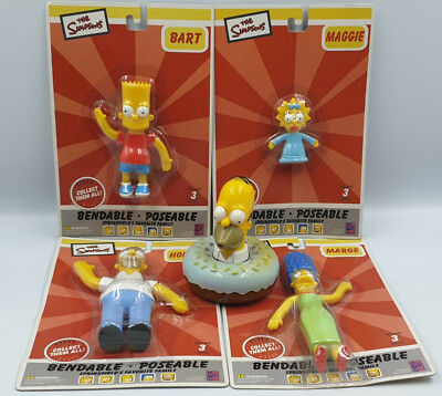 THE SIMPSONS : HOMER, MARGE, BART, MAGGIE BENDABLE FIGURES + EGG TIMER ...