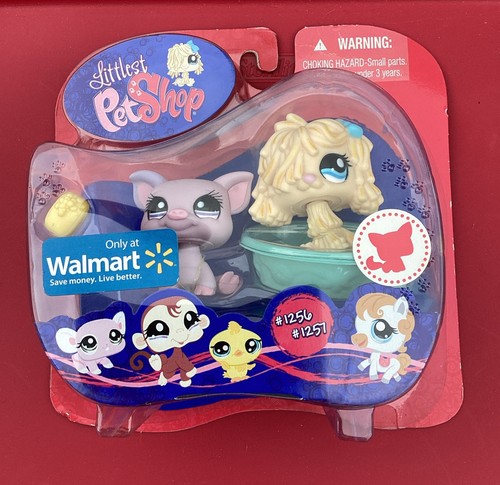 New Littlest Pet Shop LPS #1256 Pig #1257 Mop Dog Komondor. Sealed ...