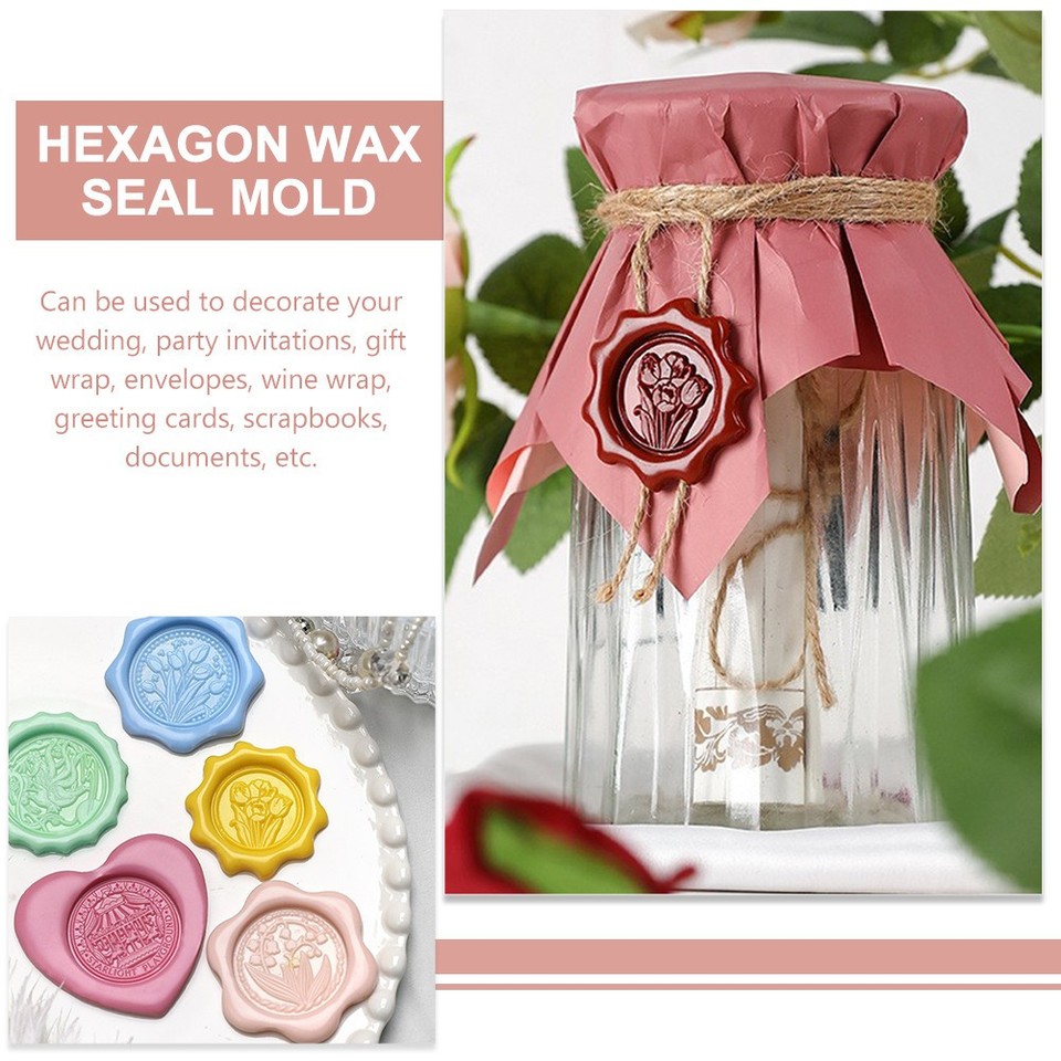 4pcs Metal Wax Seal Stamp Wax Seal Molds for Wedding Party Invitations ...