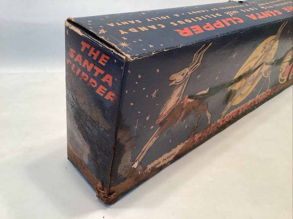 Vintage Candy Container "The Santa Clipper " Christmas Sleigh Reindeer ...
