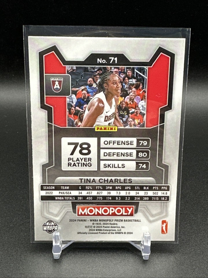 2024 Panini WNBA Monopoly Prizm Basketball Tina Charles Base #71 ...