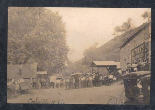 REAL PHOTO COOLVILLE OHIO DOWNTOWN STREET SCENE CROWDED POSTCARD COPY ...