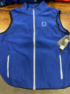 Indianapolis Colts Fleece Sweater Vest Blue Full Zip NFL Team Apparel ...