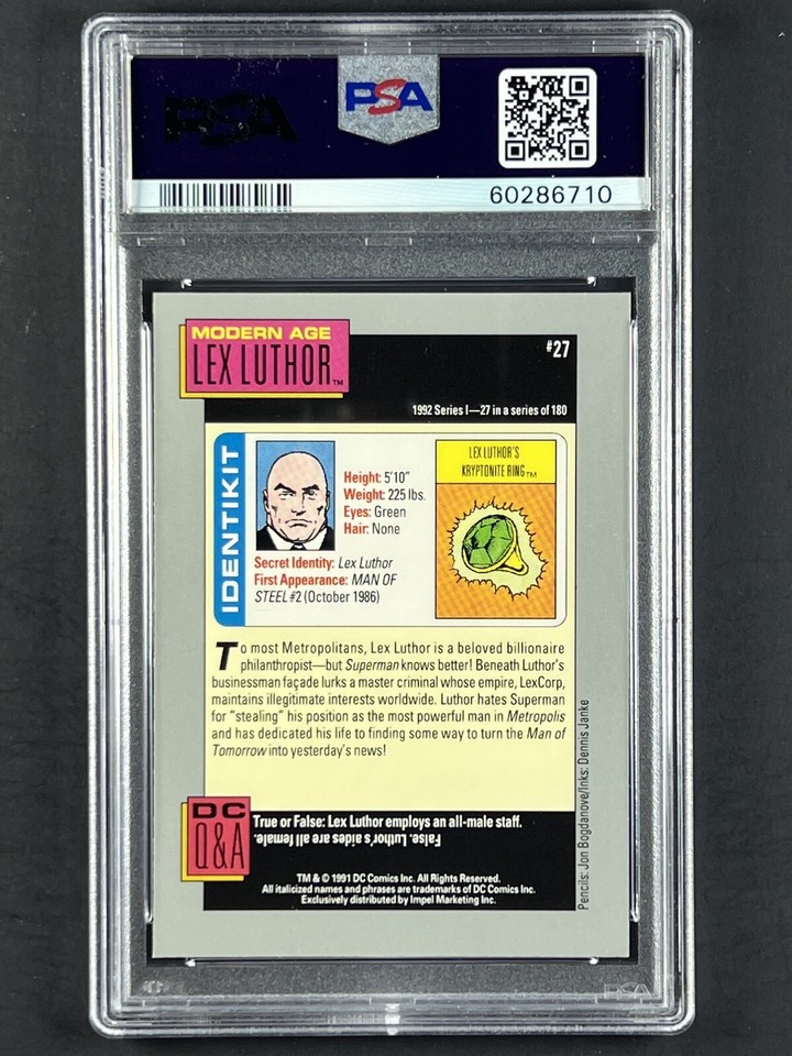 1992 DC Comics Cosmic Cards #27 Lex Luthor PSA 8 | eBay