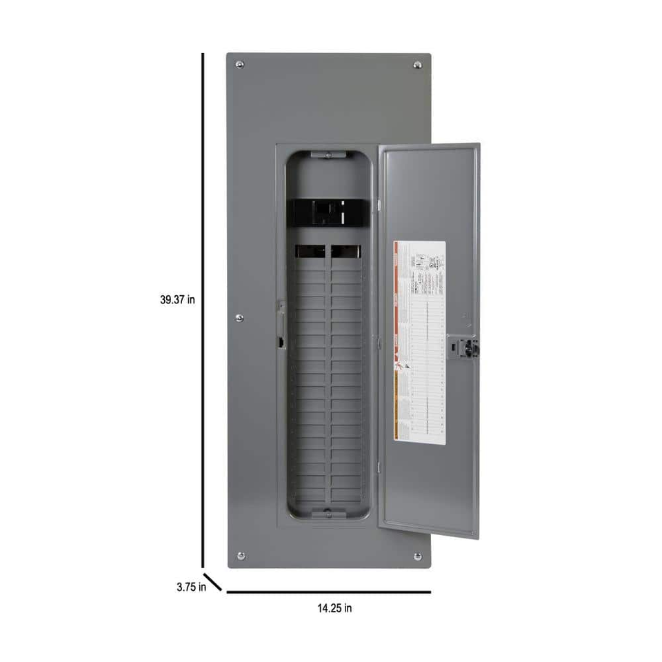 200 Amp 40-Space 80-Circuit Indoor Main Breaker Panel Box with Cover ...