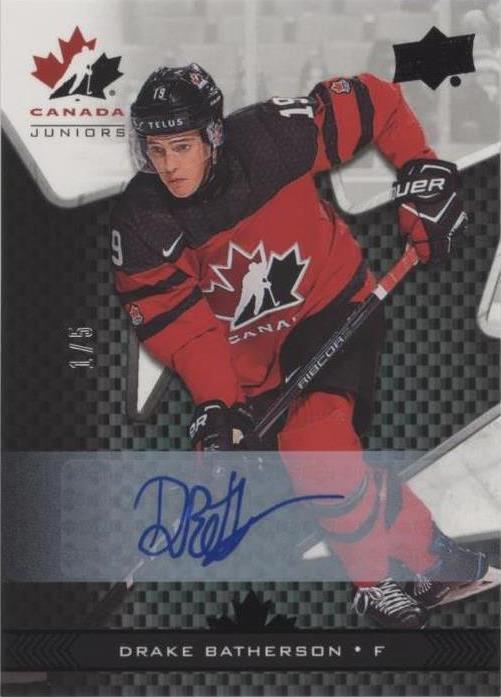 2018 Upper Deck Team Canada Juniors - Drake Batherson #19 Black ...
