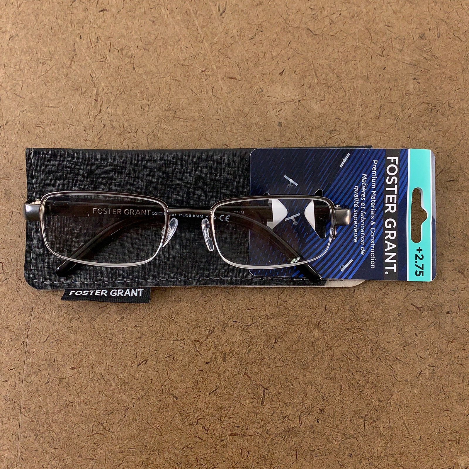 Foster Grant Lyden Adult Unisex Satin Gunmetal +2.75 Premium Readers W ...