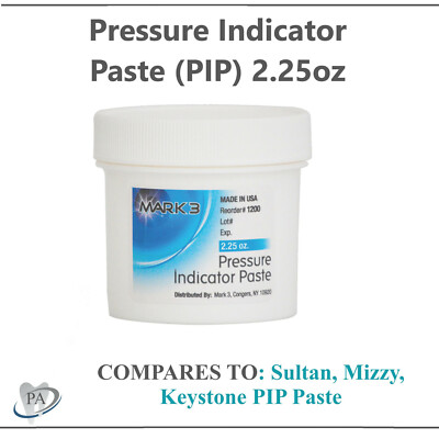 Dental Pressure Indicator Paste PIP Paste (2.25oz Jar) White - Mark3 ...