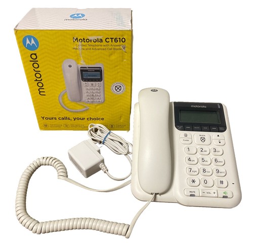 Motorola CT610 Corded Telephone w/ Answering Machine & Advanced Call ...